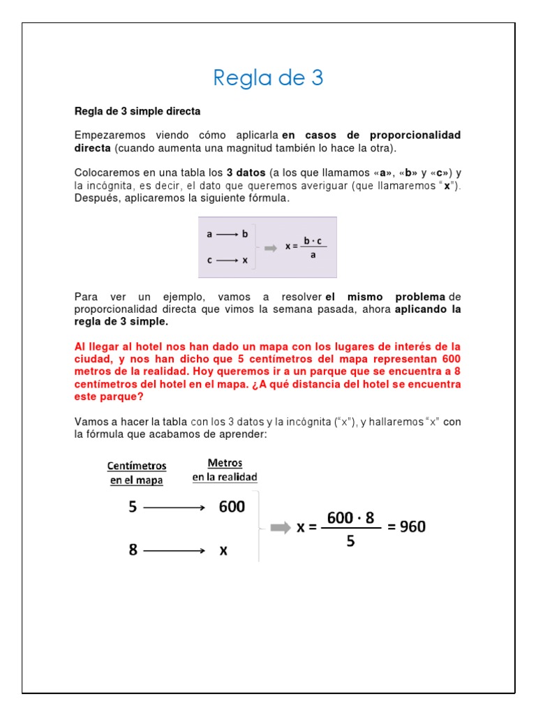 Aplicación de la Regla de 3 Simple | PDF