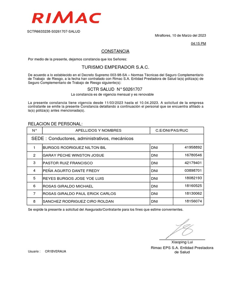 SCTR Salud 11.03.2023 - 10.04.2023 PDF | PDF SCTR Salud 11.03.2023 - 10.04.2023 PDF | PDF