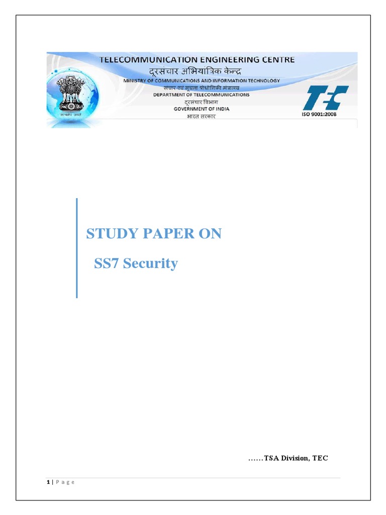 Telecom Ss7 Protocol Pdf Computer Network Encryption