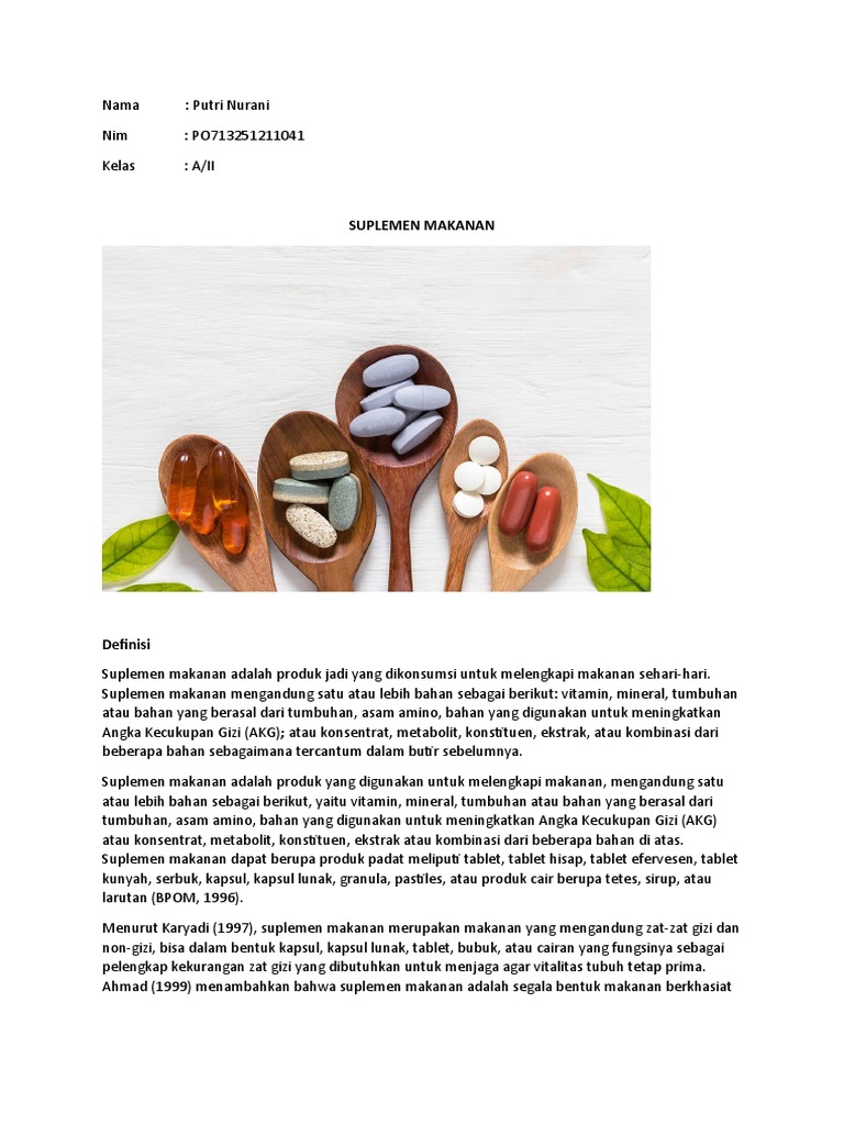 Suplemen Makanan | PDF | Teknologi & Rekayasa