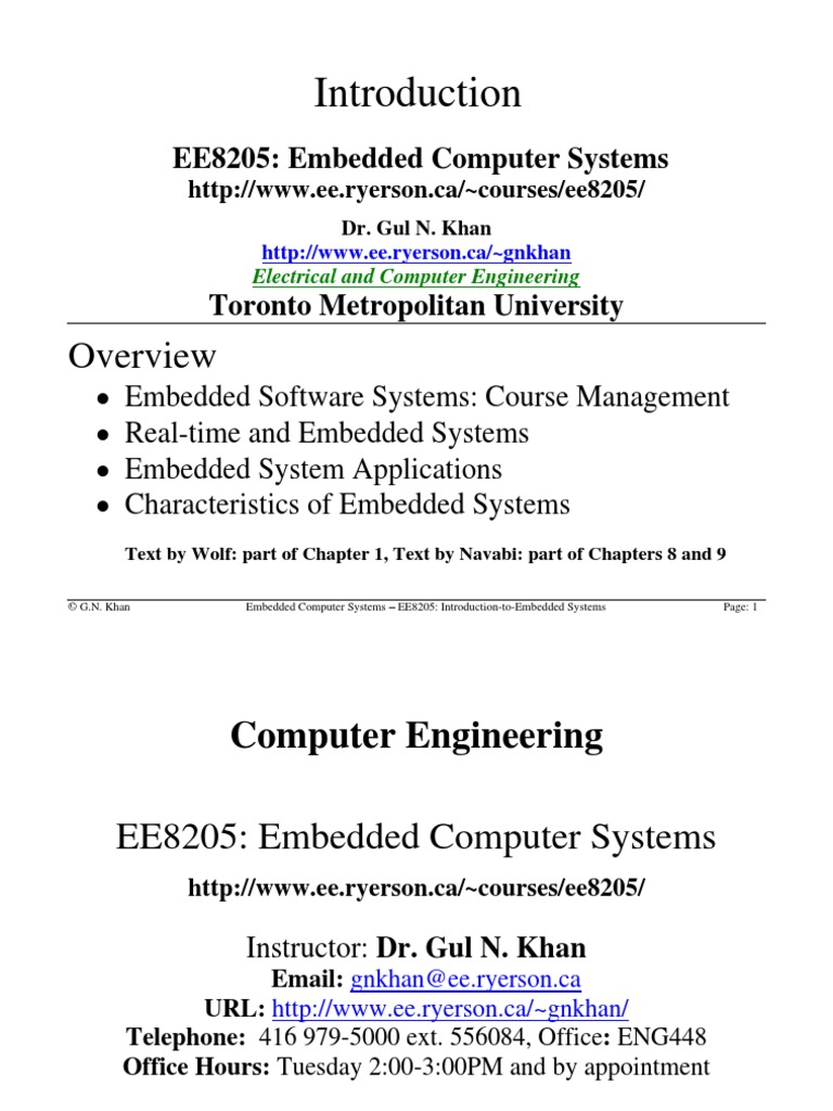 Intr Embedded System | PDF | Embedded System | Microprocessor