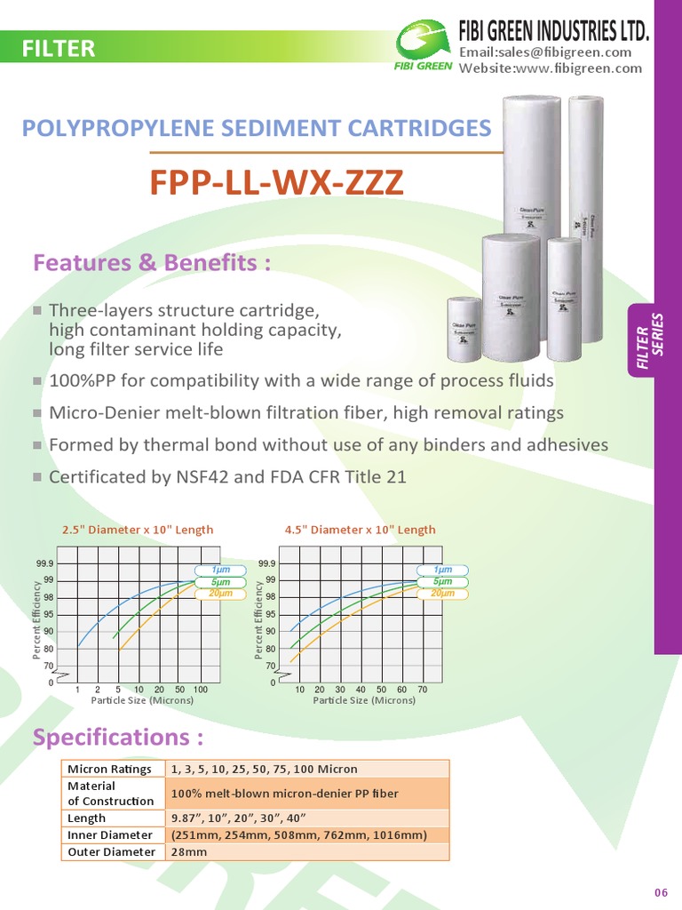 Polypropylene Sediment Cartridges | PDF | Filtration | Nonwoven Fabric