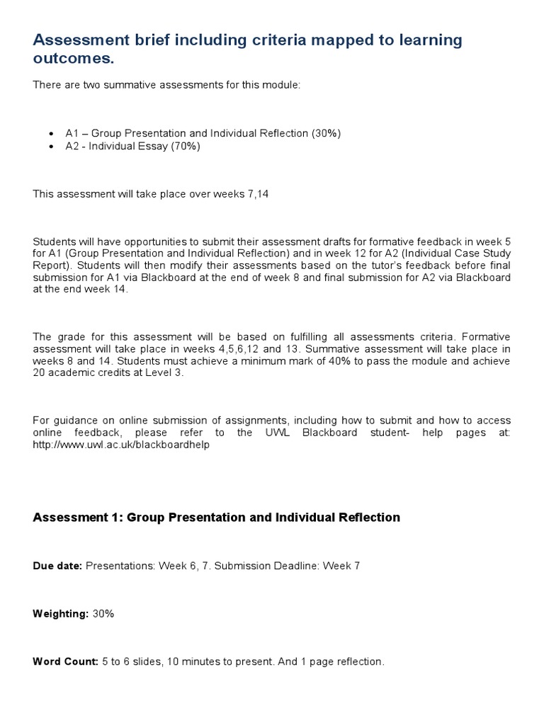 Assessment Brief | PDF | Learning | Cognition