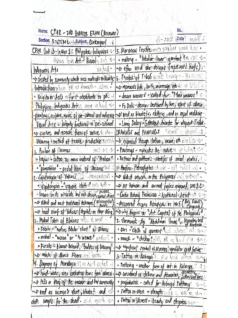 Cpar - Reviewer (2ND Quarter) | PDF