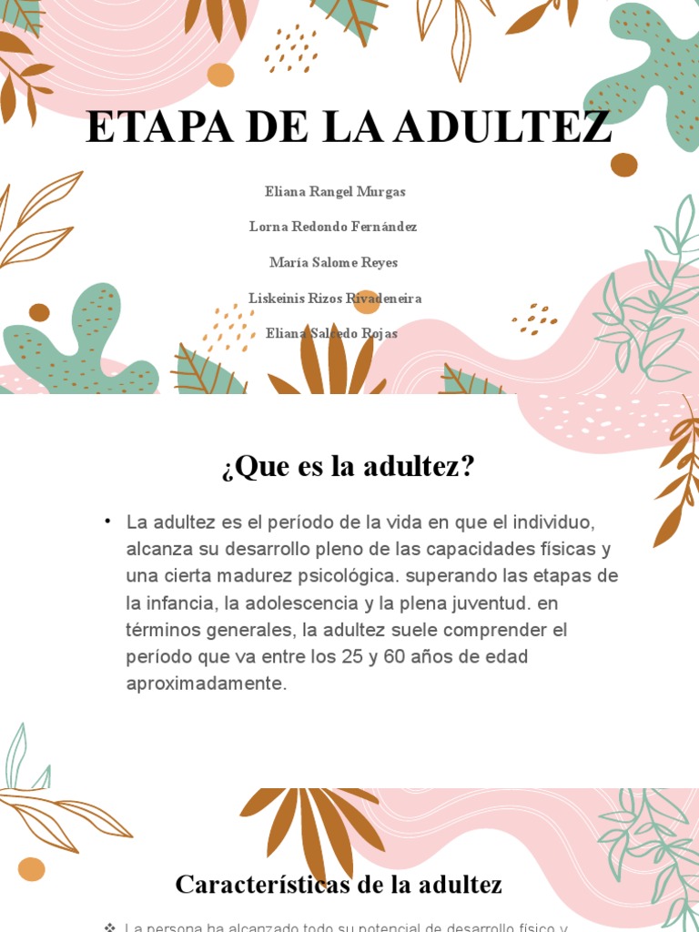 Características y Etapas de la Adultez | PDF | Adultos | Desarrollo humano