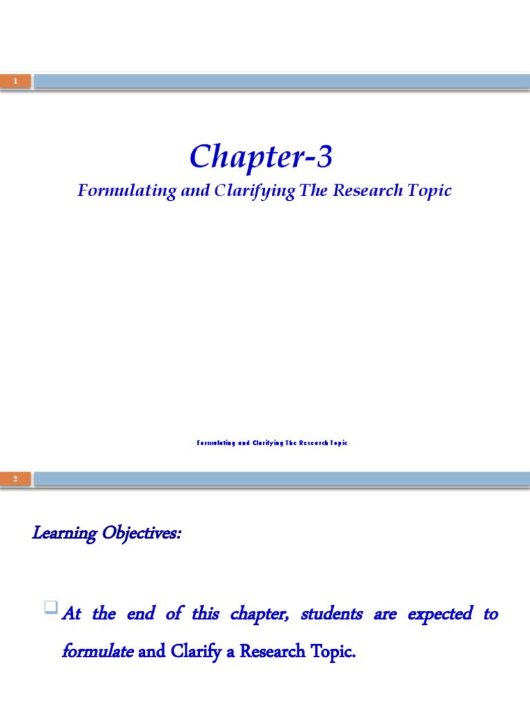 Chap-3 Formulating a Research Topic.pptx | PDF | Hypothesis | Causality