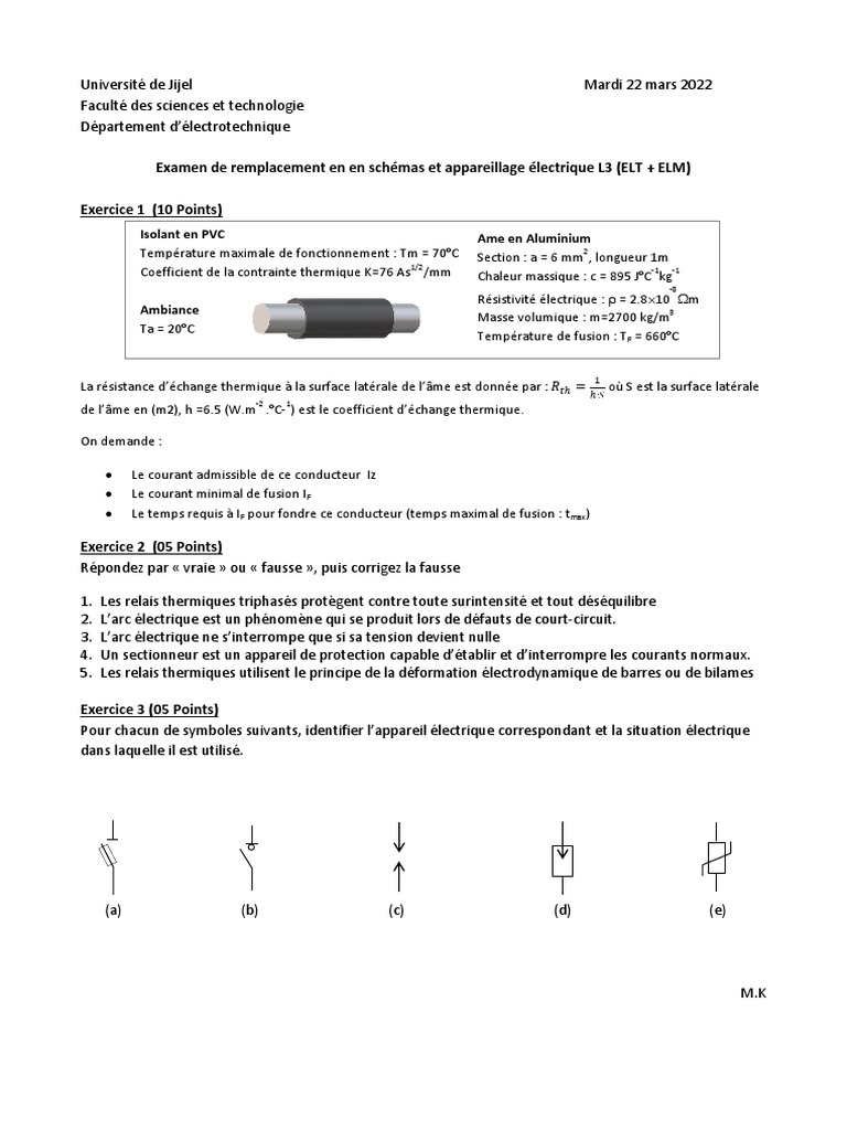 Examen Schémas Électriques L3 | PDF | Ingénierie de l'énergie ...