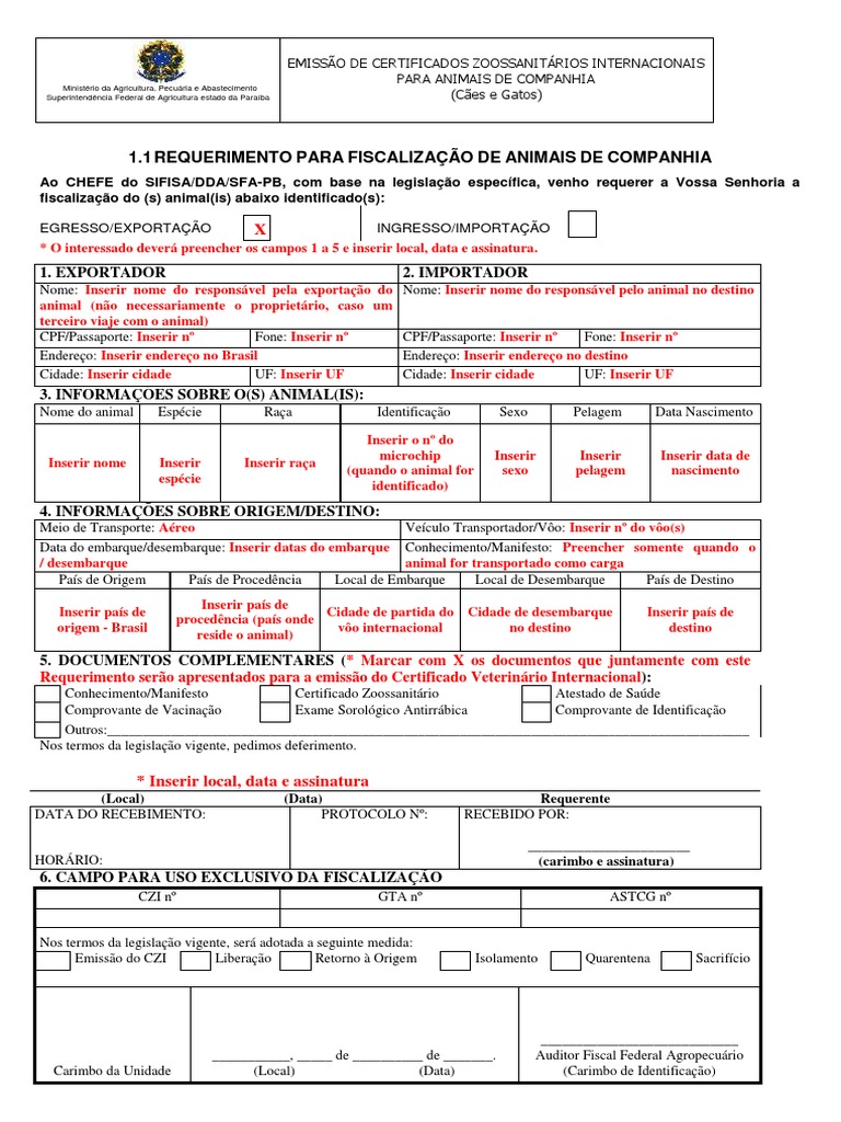 Instrutivo de Preenchimento Requerimento PDF | PDF