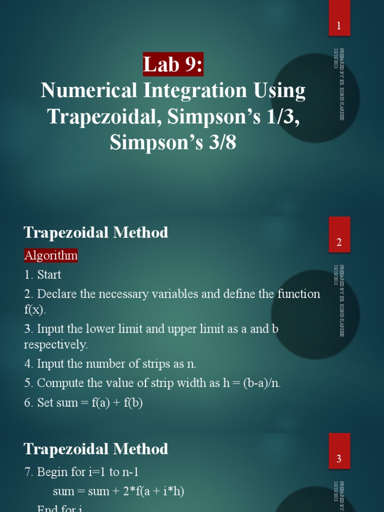 Numerical Integration Methods | PDF | Integral | Function (Mathematics) Numerical Integration Methods | PDF | Integral | Function (Mathematics)