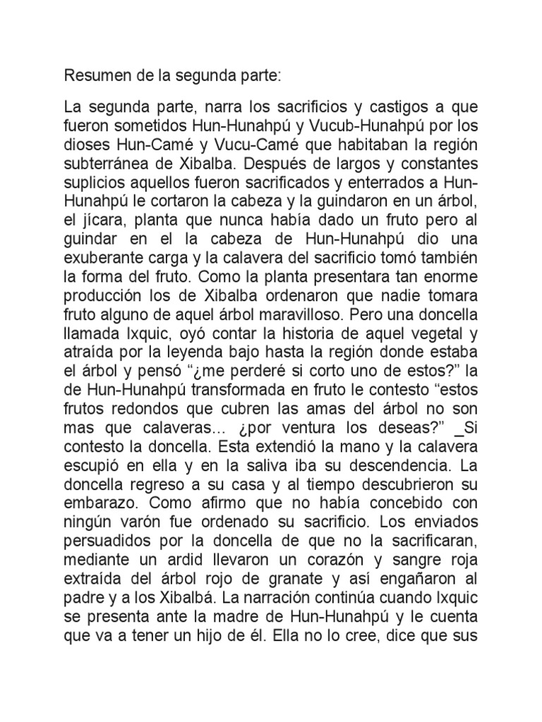 Resumen Del Popol Vuh | PDF | Mesoamérica | Mitología