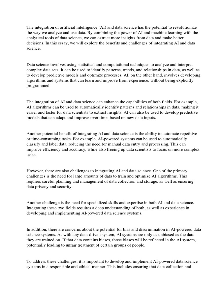 Integration of AI and Data Science | PDF | Artificial Intelligence ...