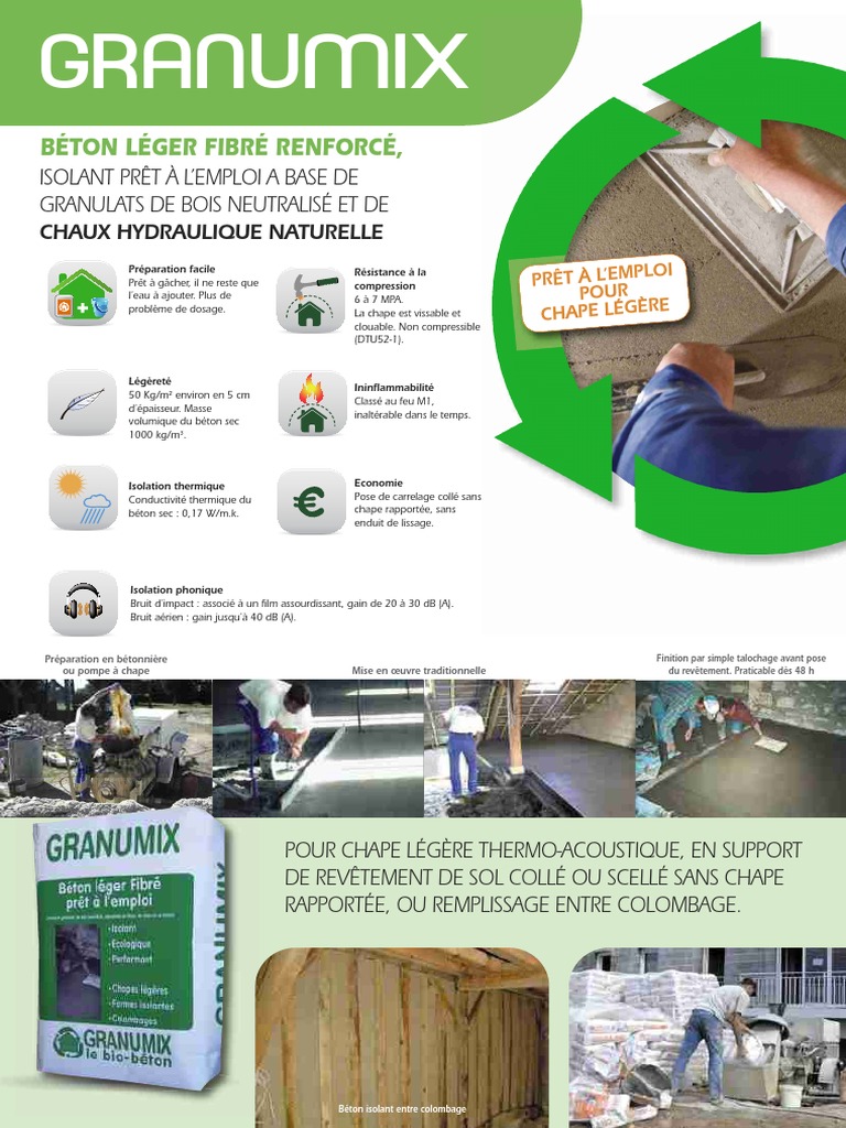 Granumix - Béton Léger Fibré Renforcé | PDF | Béton | Matériaux de ...