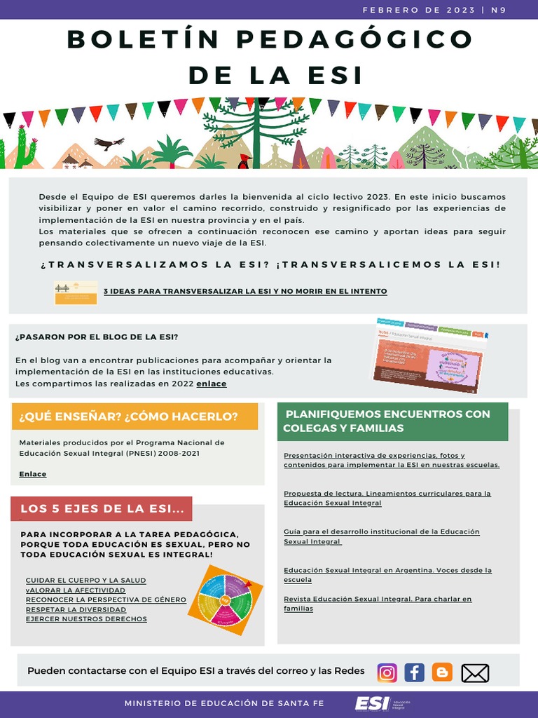 Boletín Pedagógico de La ESI N°9 2023 | PDF | Educación sexual