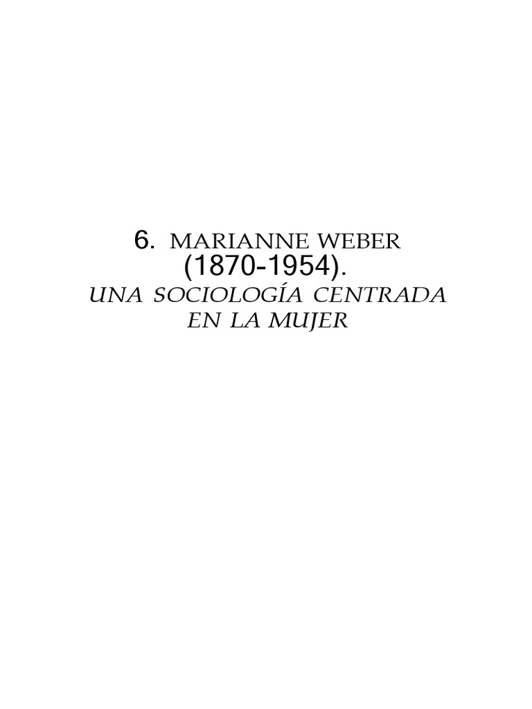 Marianne Weber PDF | PDF | Feminismo | Estudios de género