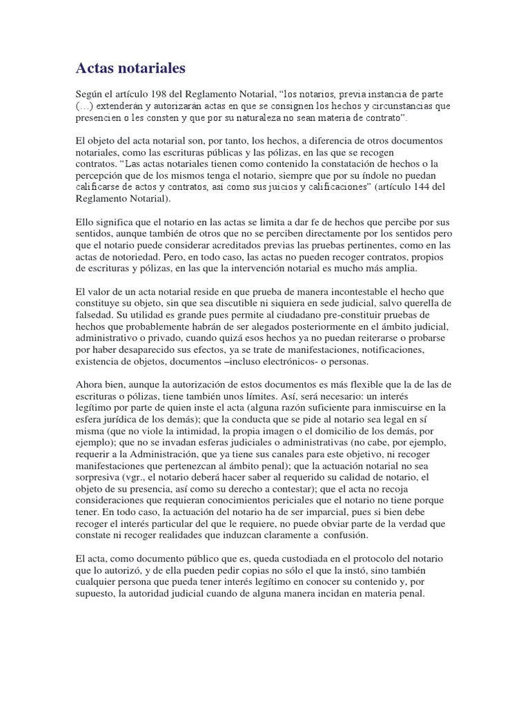 Actas Notariales | PDF | Ley común | Justicia