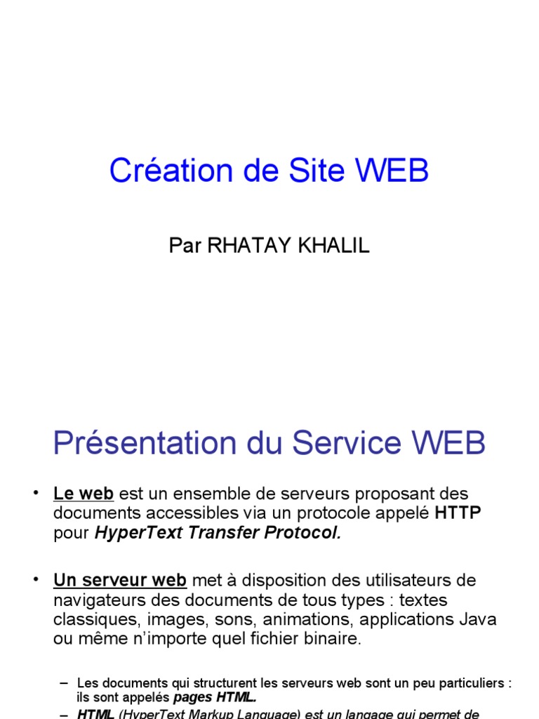 Création de Site WEB | PDF | Internet | Internet et Web
