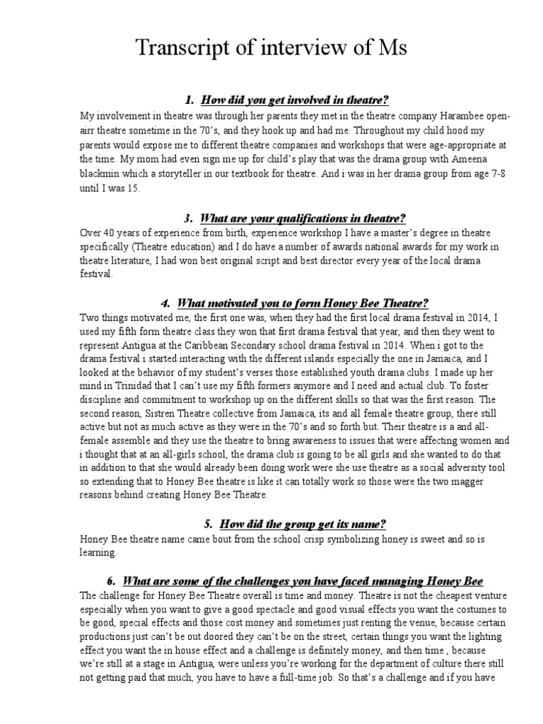 Transcript of Interview (AutoRecovered) Sba | Download Free PDF ...