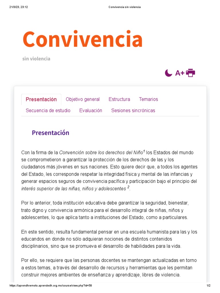 Curso - Convivencia Sin Violencia | PDF | Enseñando | Violencia