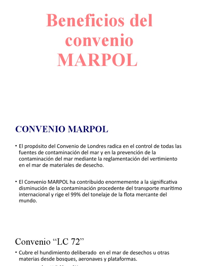Beneficios Del Convenio MARPOL | PDF