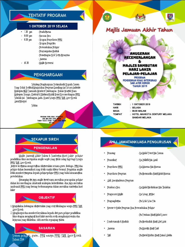 Brosur Buku Program Jamuan Akhir Tahun 2019 | PDF