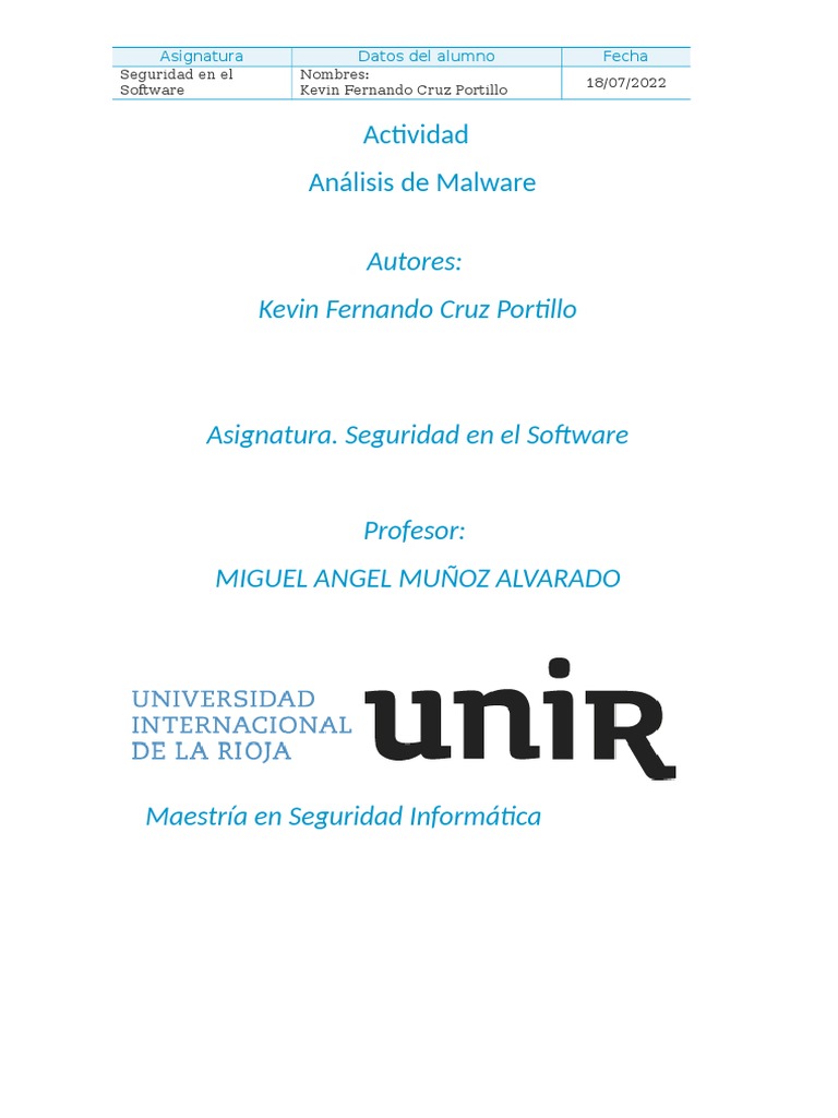 Analisis de Malware | PDF | Malware | Archivo de computadora