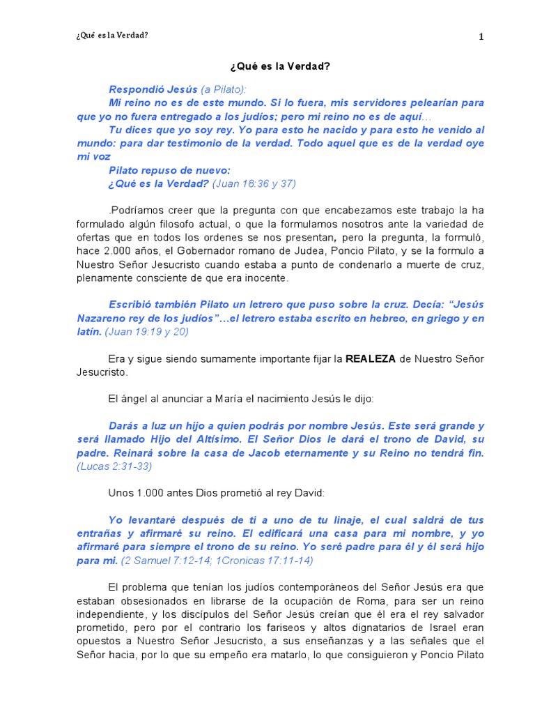 ¿Qué es la Verdad | PDF | Jesús | Pecado