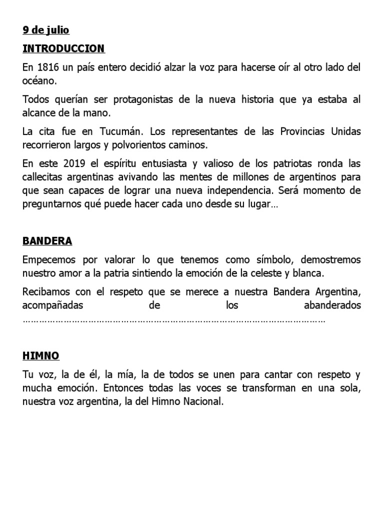 Celebración del 9 de Julio en Argentina | PDF | España