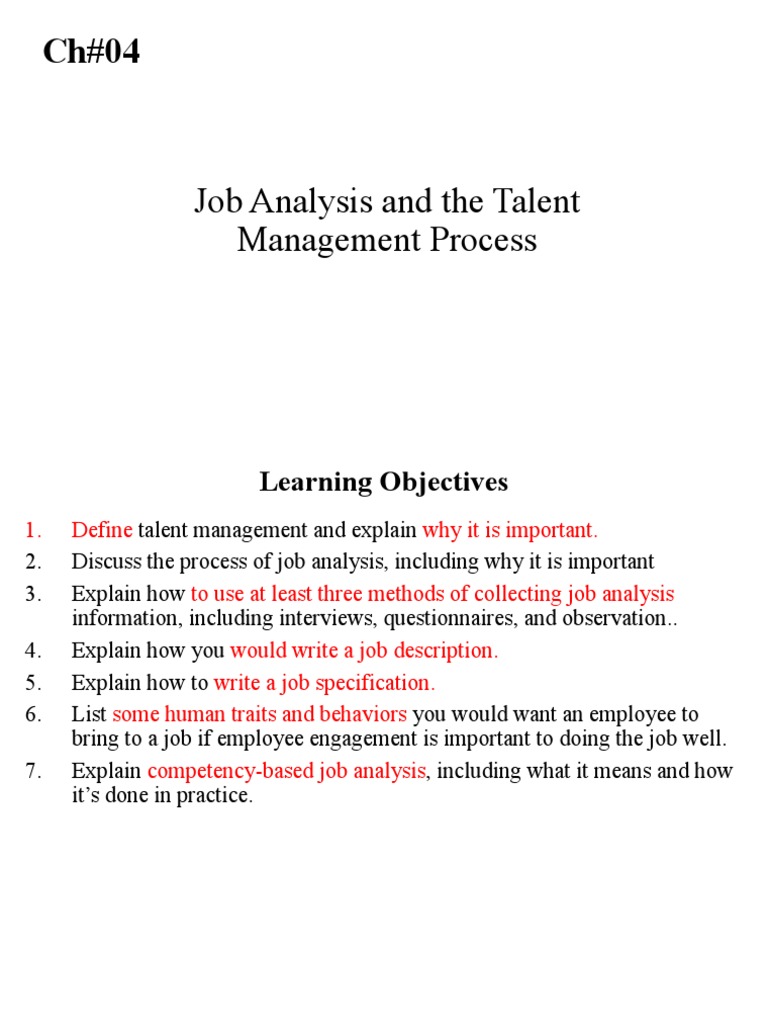Job Analysis and Talent Management: A Comprehensive Guide to ...