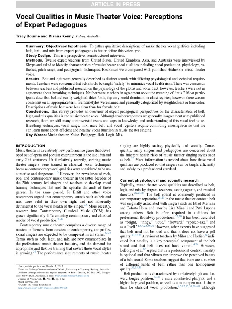 Bourne & Kenny - 2016 - Vocal Qualities in Music Theater Voice ...