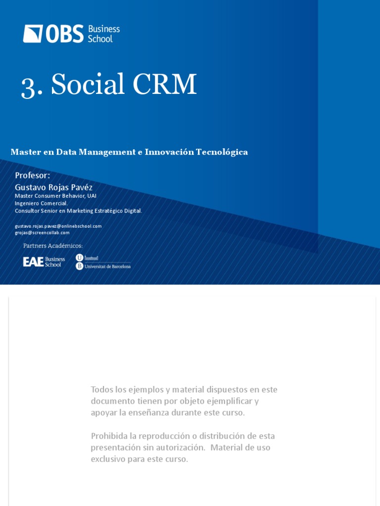 OBS.3 Social CRM V4.2 PDF | PDF | Gestión de la relación con el cliente | Software como servicio