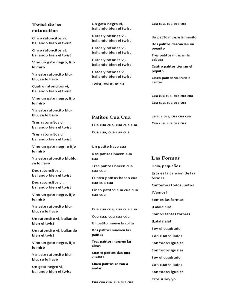 Letras de Canciones | PDF