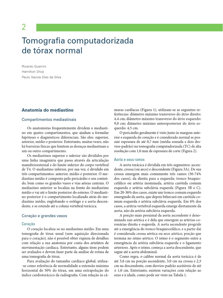 02) Tomografia Computadorizada de Tórax Normal | PDF | Coração | Veia