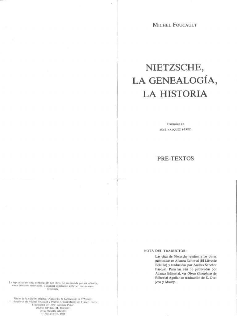 Foucault - Nietzsche, La Genealogía, La Historia | PDF | Esencia ...