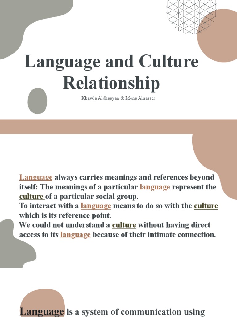 Culture and Language Khawla, Mona | PDF