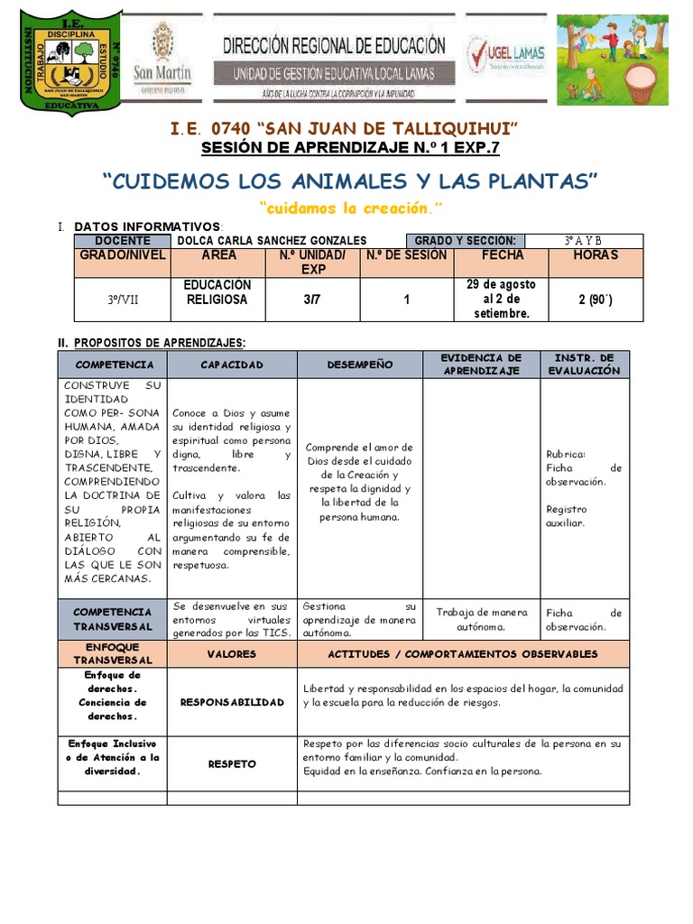 Act. 1 Exp.7 Cuidamos La Creacion. | PDF | Maestros | Naturaleza