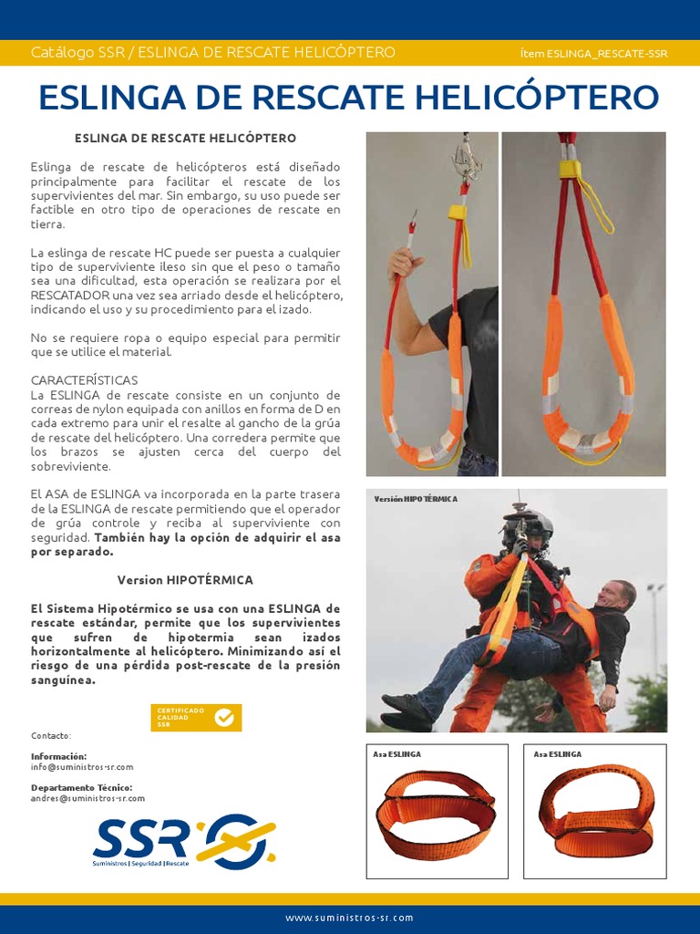 Eslinga de Rescate para Helicópteros | PDF
