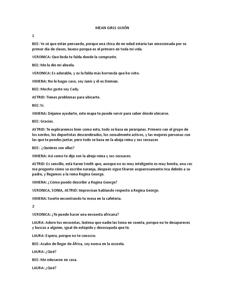 Mean Girls Guion-1 | PDF