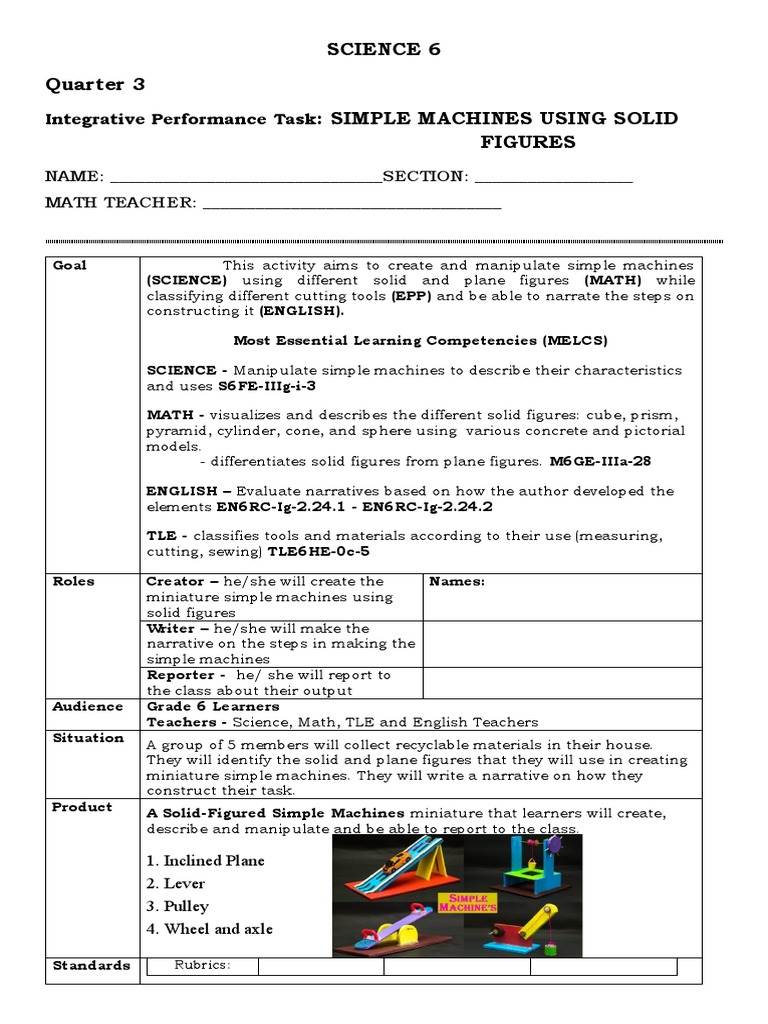 3Q Integrative-Performance-Task Grade-6 MATH - SCI.ENG - TLE | PDF ...