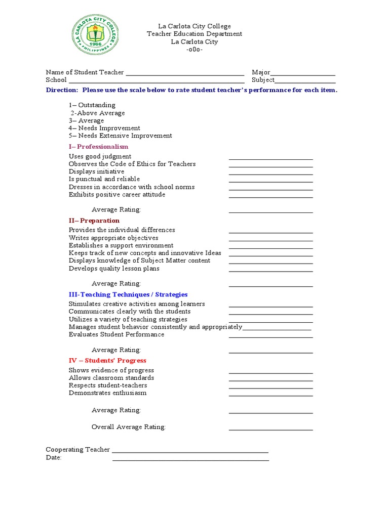 Demo Evaluation Sheet | PDF | Teachers | Lesson Plan