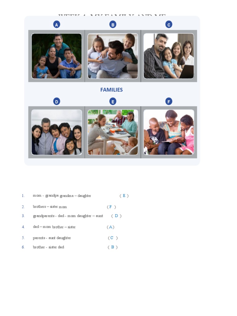 Mi familia y yo: Actividades y presentación | PDF