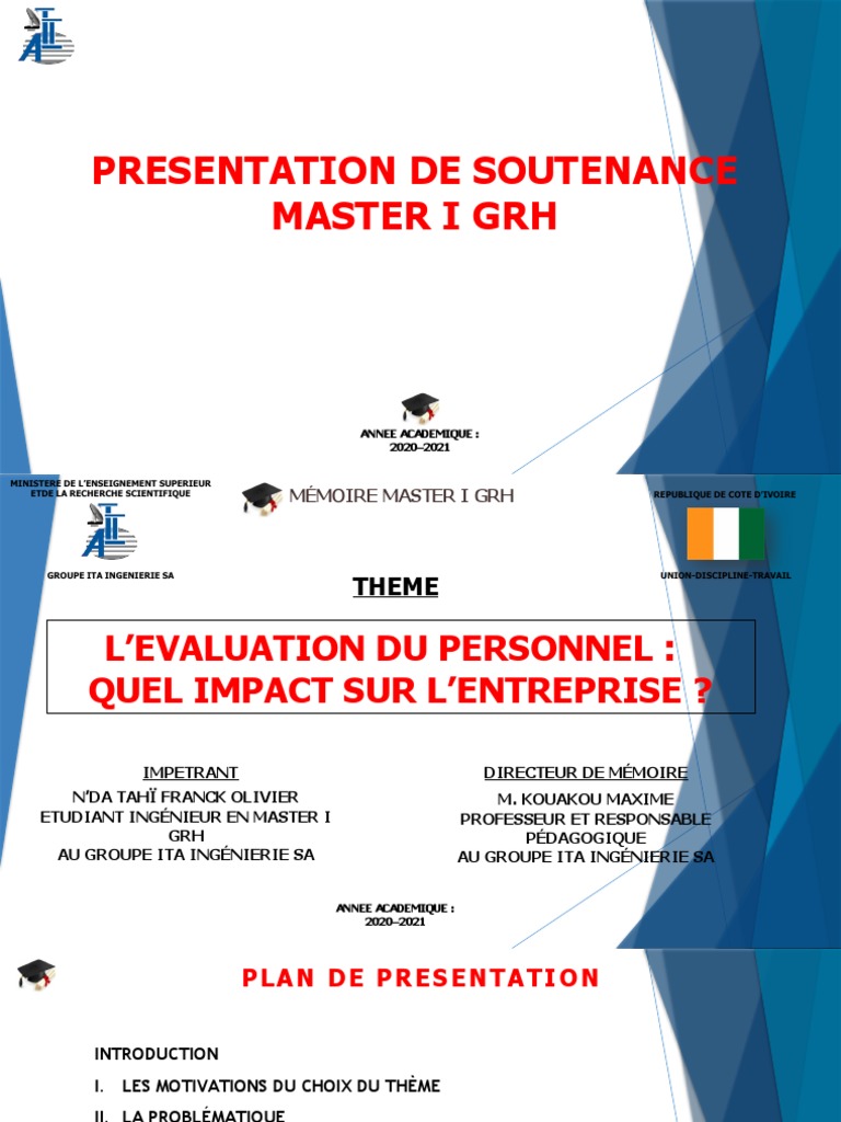 Soutenance Master I GRH - L'evaluation Du Personnel | PDF
