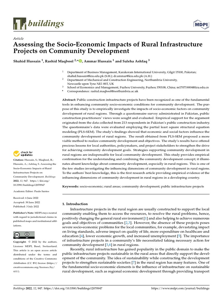 Assessing The Socio-Economic Impacts of Rural Infrastructure Projects ...