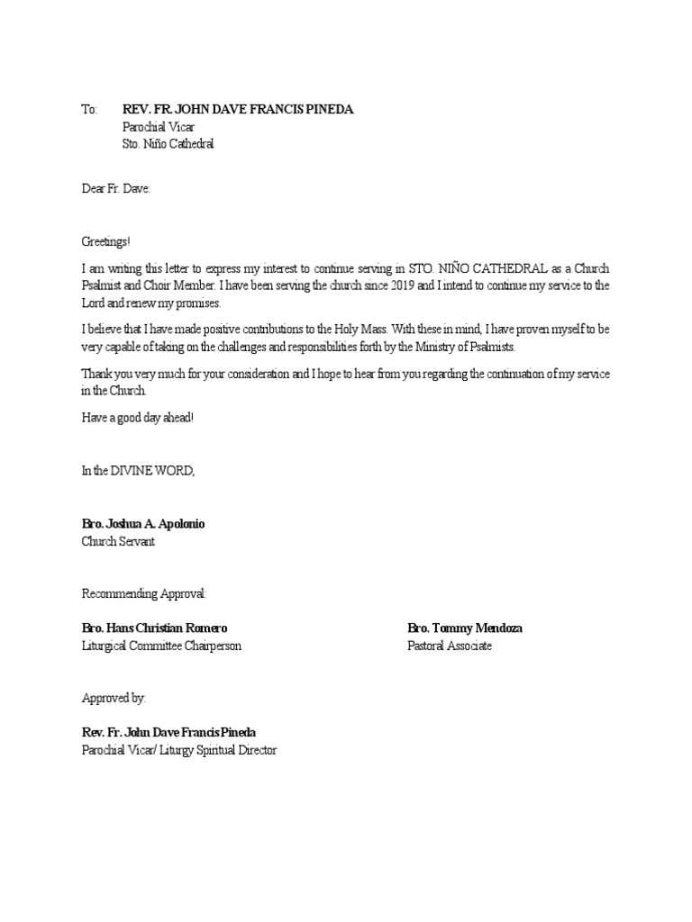 Letter of Intent Psalmists | PDF