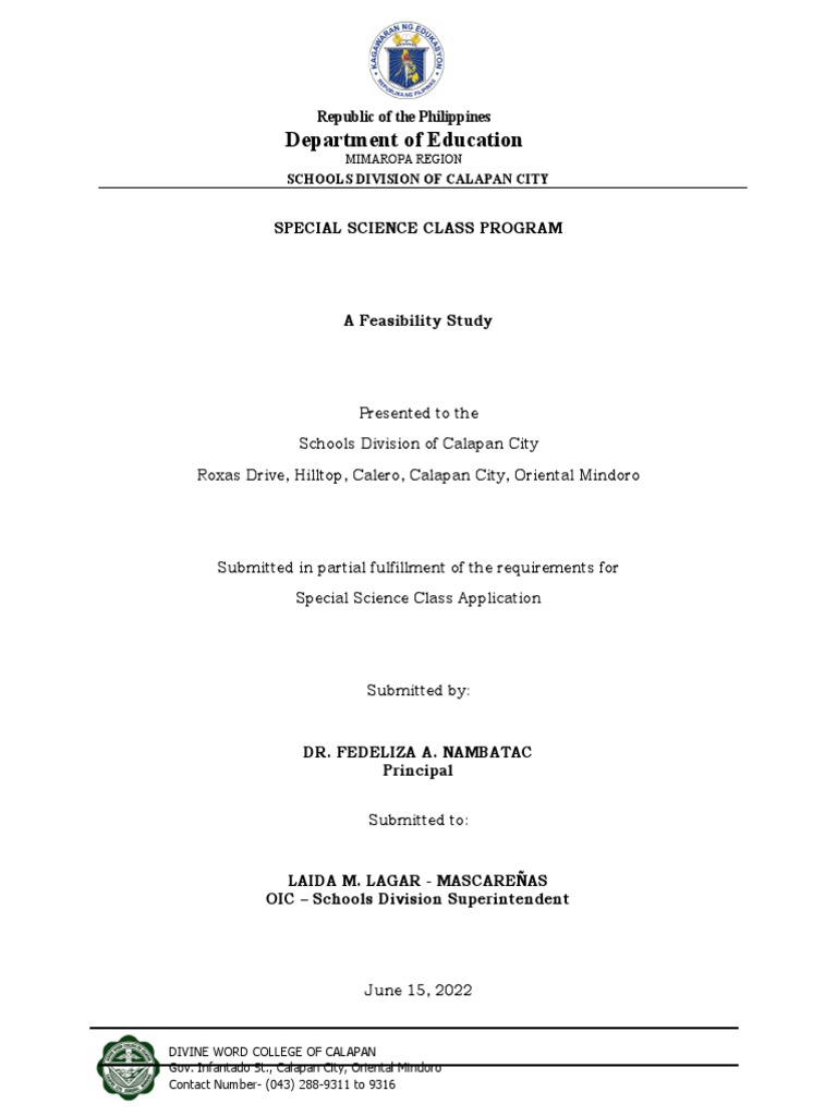 Special Science Class Program2 | PDF | Curriculum | Schools