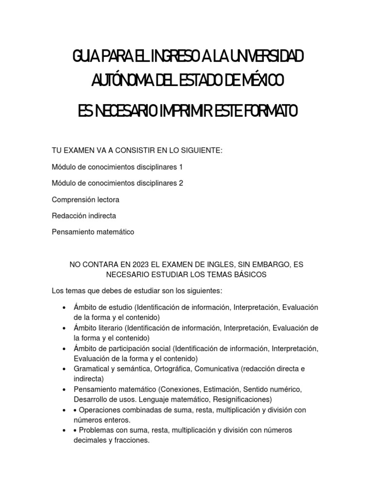 Guia para El Ingreso A La Universidad | PDF | Oración (Lingüística ...