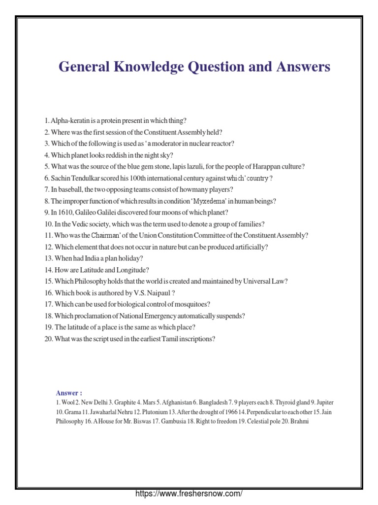 General Knowledge Qa PDF | PDF | Diarrhea | Delhi