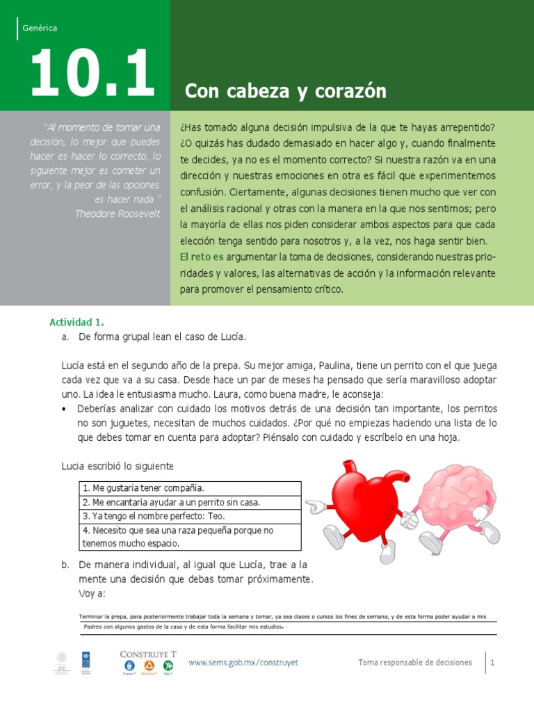 Decisiones: Equilibrio Razón-Emoción | PDF | Pensamiento crítico | Pensamiento