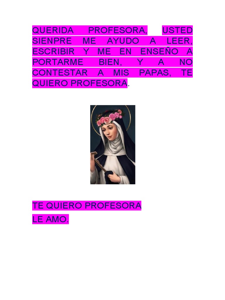 Querida Profesora | PDF
