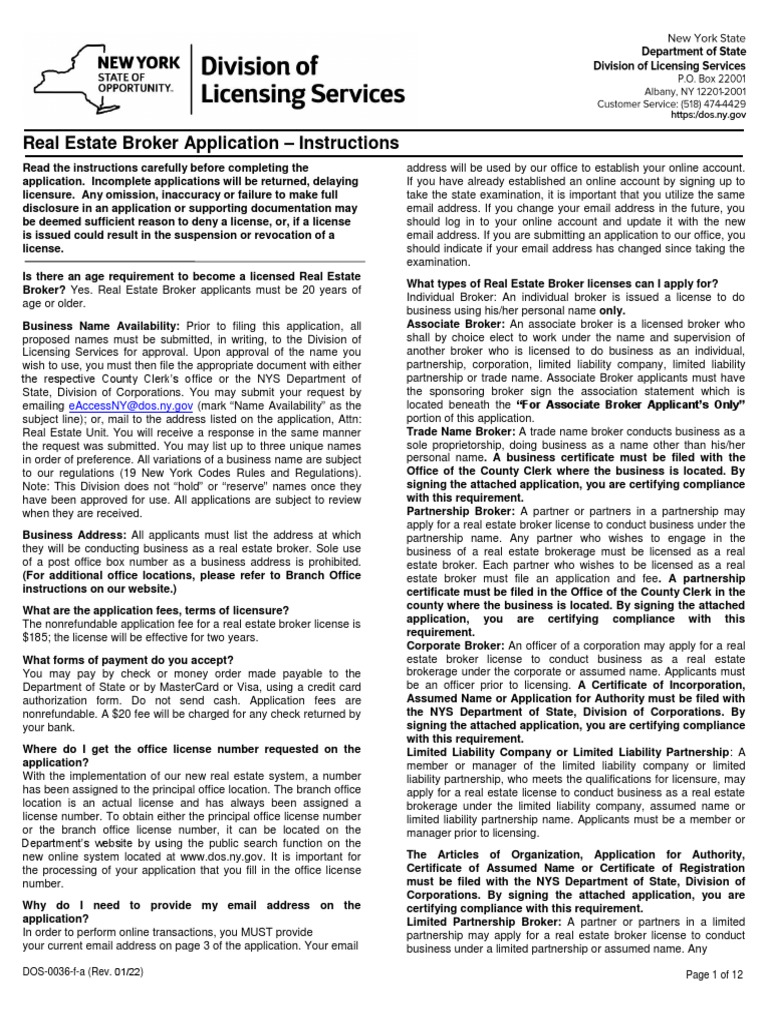 NY Real Estate Broker License Guide | PDF | Business | Business Economics