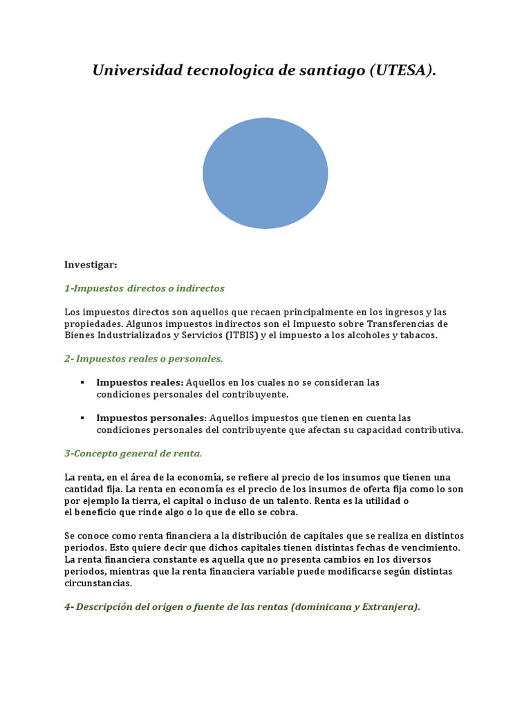 Los Impuestos - Tarea 1 | PDF | Impuestos | Impuesto sobre la renta Los Impuestos - Tarea 1 | PDF | Impuestos | Impuesto sobre la renta